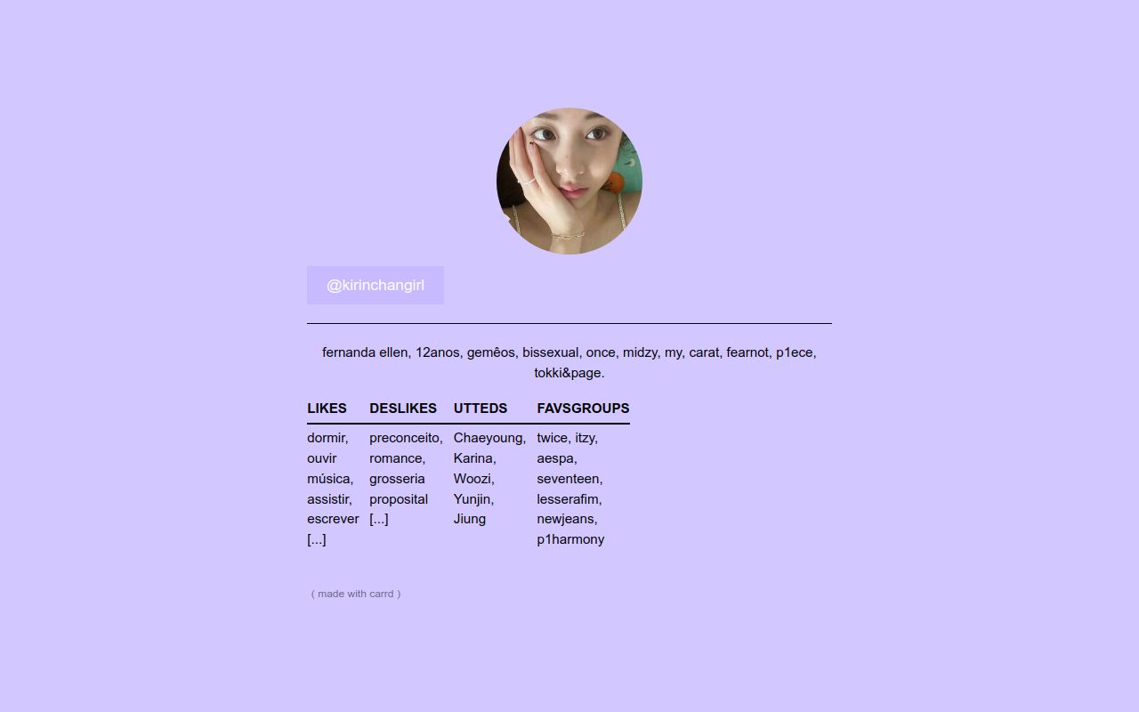 KIRINCHANGIRL 's carrd